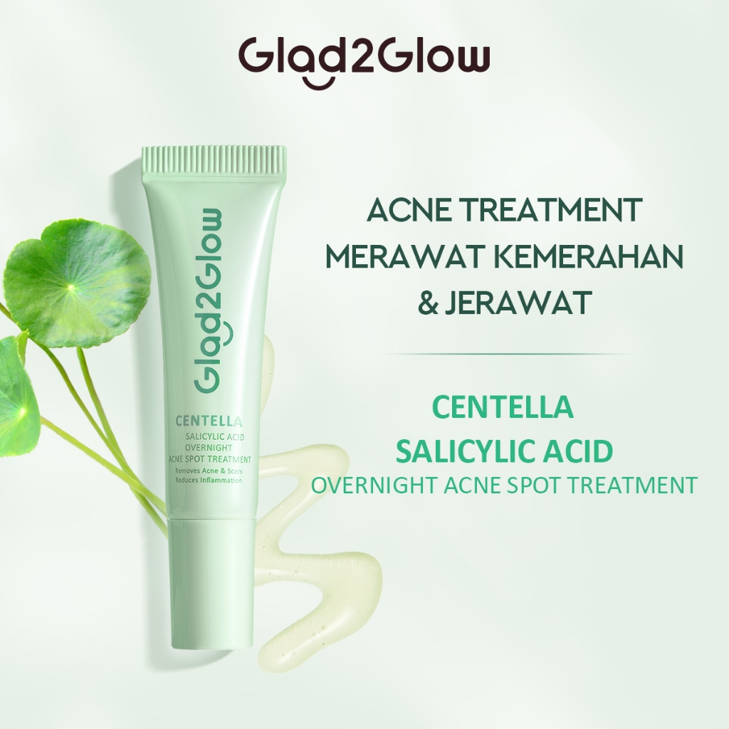 Jual Glad2Glow Salicylic Acid Overnight Acne Spot Cream Treatment with ...