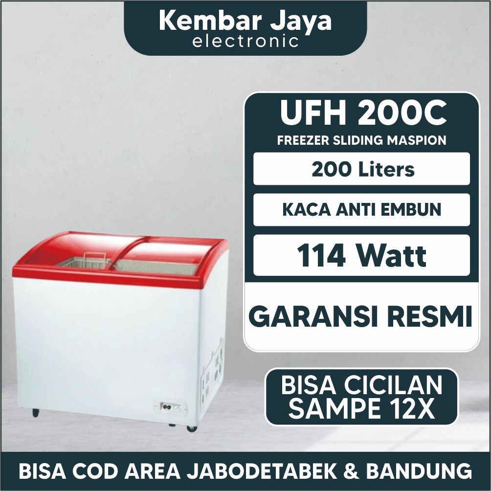 Jual CHEST FREEZER SLIDING MASPION UFH 200C FREEZER ICE CREAM FROZEN ...