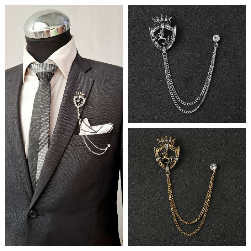 Jual Lapel pin rantai/ bros rantai jas - king kuda | Shopee Indonesia