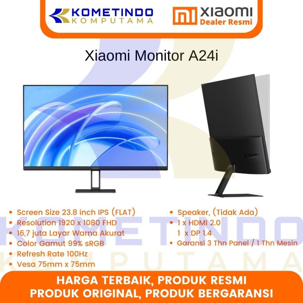 Jual A24i 24" Xiaomi - Monitor Xiaomi A24I 23.8" IPS Flat FHD 100Hz, 99% sRGB, 6ms, HDMI, DP ...