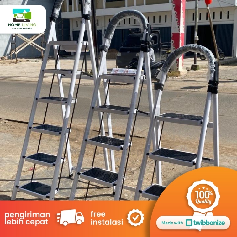 Jual HOMELIVING - Tangga Rumah Lipat/Tangga Besi Lipat 4/5/6 Step ...