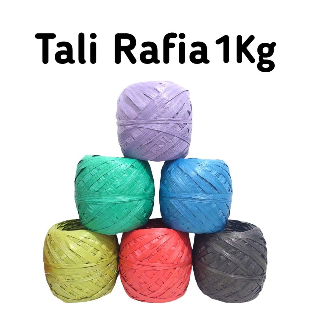 Jual Tali Rafia 1 Kg Warna-Warni Full / Tali Rafia Murah / Rumput ...