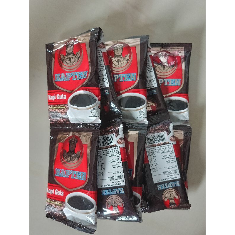 Jual Kopi Kapten gula 20 gram 1 renteng isi 10 bungkus | Shopee Indonesia
