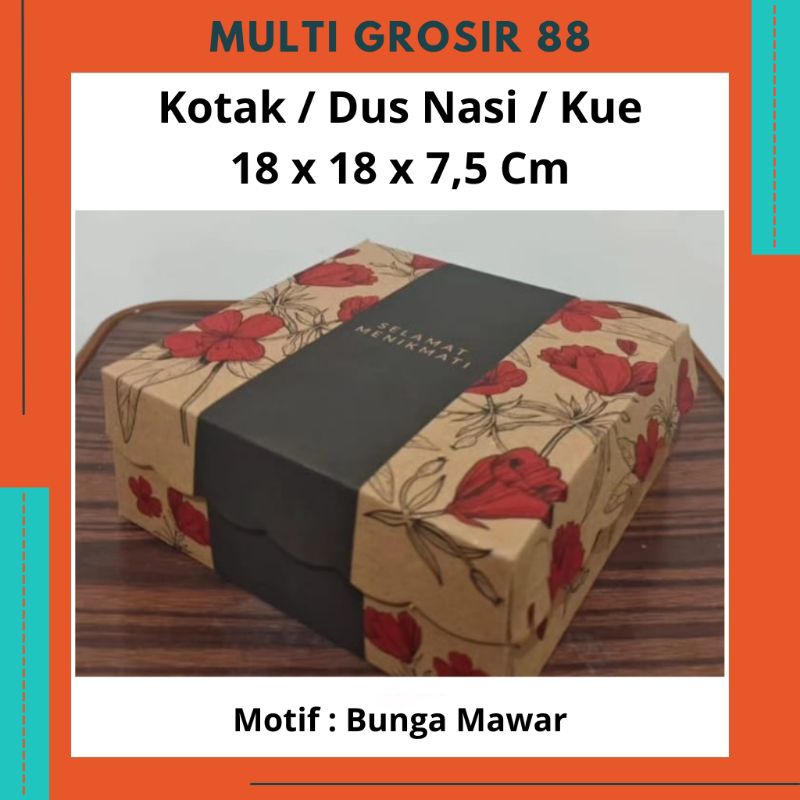 Jual MG88 10 Pcs Kotak Dus Nasi 18 x 18 Kraft Coklat Premium Renda ...