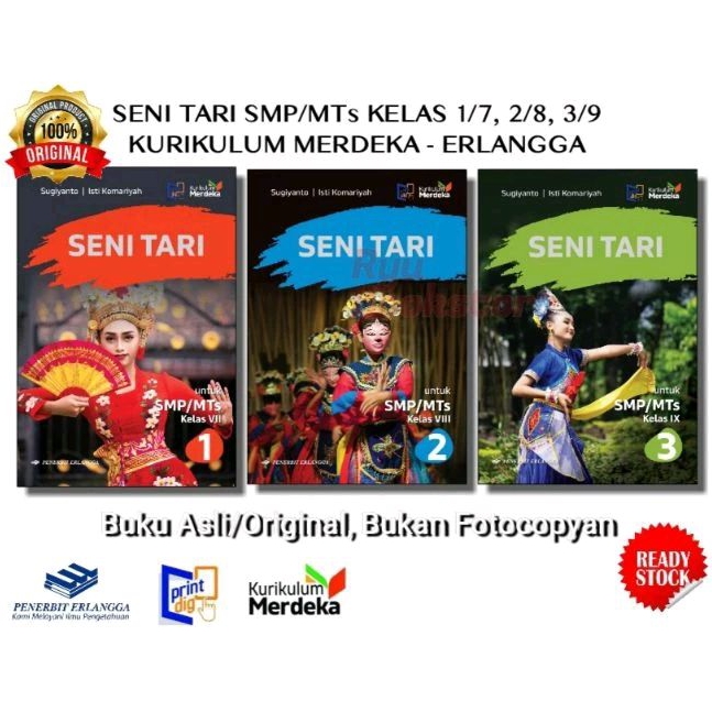 Jual Original Seni Tari Kelas 1/7/VII,2/8/VIII,3/IX SMP Kur.Merdeka - Erlangga | Shopee Indonesia