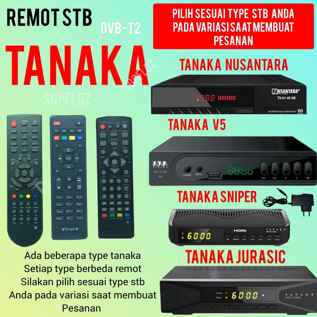 Jual Remote stb set top box tanaka type / t2new / jurasic / sniper ...