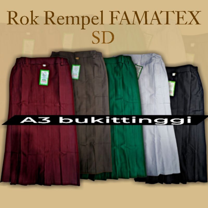 Jual ROK REMPEL FAMATEX SD/ROK PANJANG SD/ROK SEKOLAH/ROK LIPAT LIPAT ...