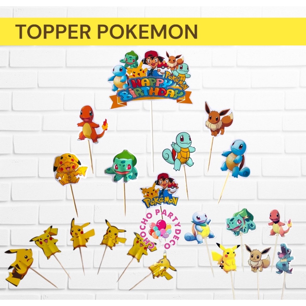 Jual Topper POKEMON / Topper Kue Pokemon Pikachu | Shopee Indonesia