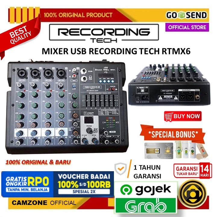Jual Mixer USB Recording Tech RTMX6 RT MX6 DSP Recording Podcast ...