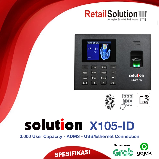 Jual Solution X105-ID RFID Fingerprint - Mesin Absensi Sidik Jari Kartu ...