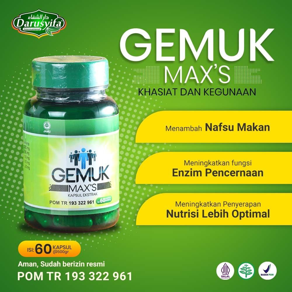 Jual Gemuk Max 60 Kapsul Gemuk Sehat plus Curcuma | Kapsul Herbal Gemuk ...
