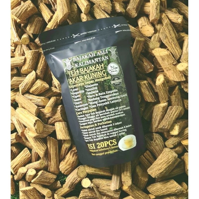 Jual Teh Bajakah Akar kuning beli 2 gratis 1 asli kalimantan isi 20pcs ...