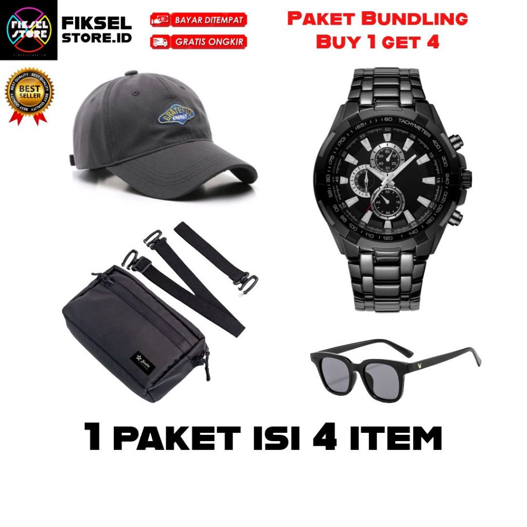 Jual Jam tangan rantai / Paket bundling gratis tas,topi,dan kacamata ...