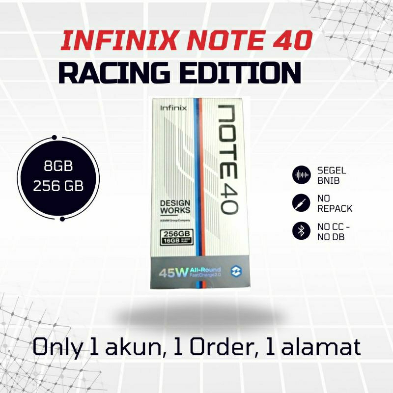 Jual INFINIX NOTE 40 8GB/256GB BMW RACING EDITION NO REPACK | Shopee ...