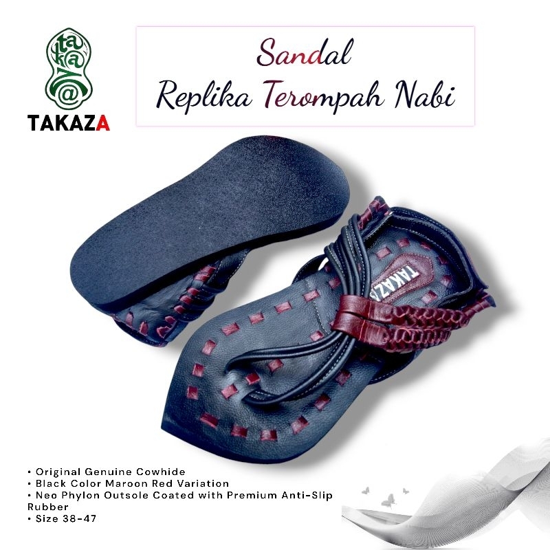 Jual TAKAZA | Sandal Kulit Pria Wanita Model Replika Terompah Nabi ...
