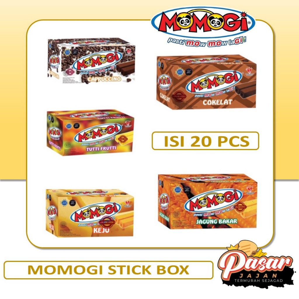 Jual Momogi Stick Box Stik Extrudat Isi 20 X 5gr Snack Jadul | Shopee Indonesia