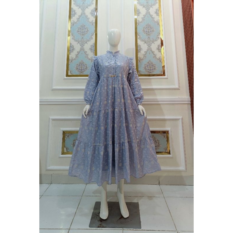 Jual Midi Dress Katbol Ratu Premium Katun Bordir Bolong Motif Elegant ...