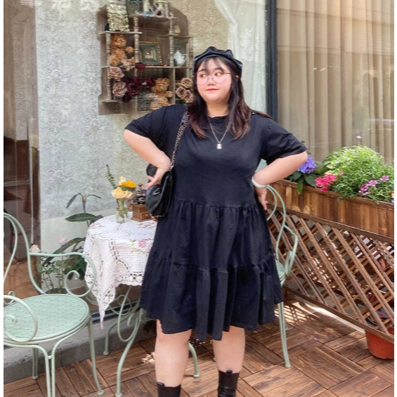 Jual Dress Hitam Big Size muat sampai BB 150kg --- Ailiseu Dress ...