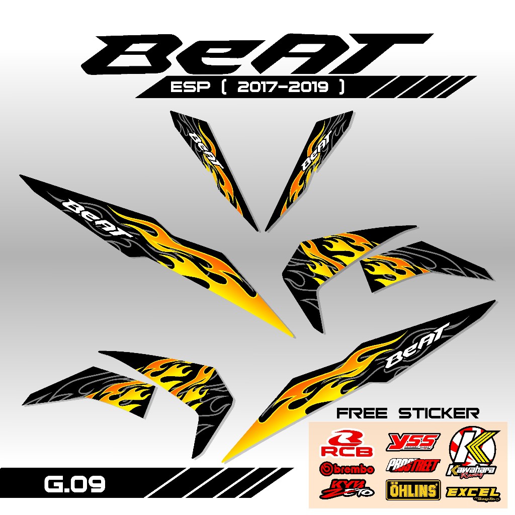 Jual ( COD ) Striping Sticker Beat ESP STREET 2017 2018 2019 Motif ...