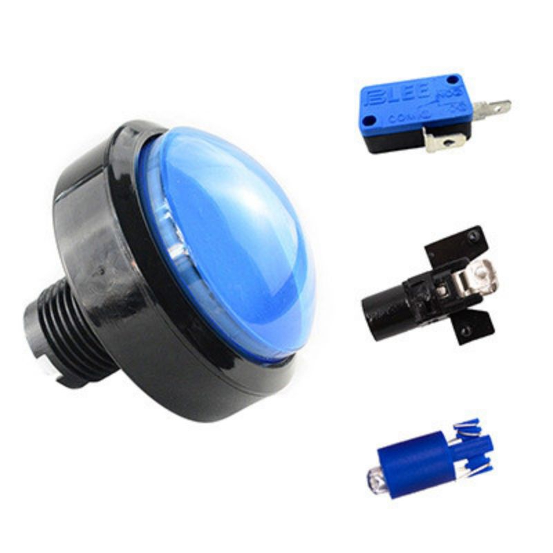 Jual Push Button Big Round Dome Blue 60 mm | Shopee Indonesia