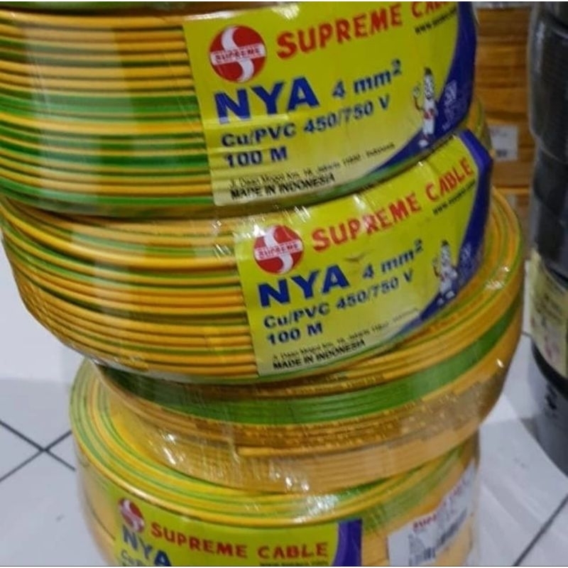 Jual Kabel Listrik Kawat NYA 4 mm SUPREME Kabel Engkel / Tunggal NYA 1 X 4 MM ( 100 Meter ...