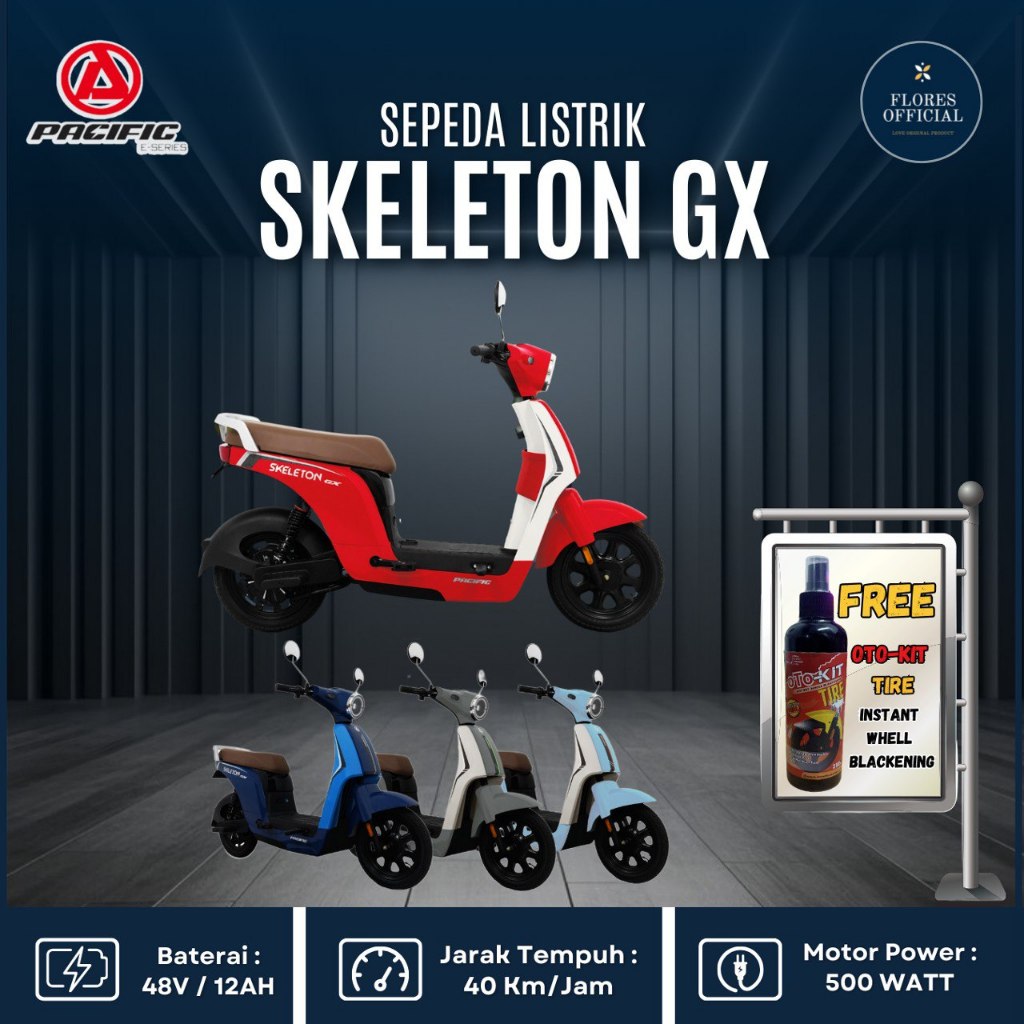 Jual Sepeda Listrik Pacific Skeleton GX 500Watt Garansi Resmi | Shopee ...