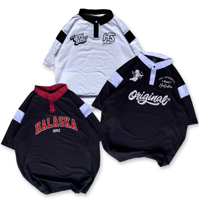 Jual Baju Oversize Rugby Kerah Sablon Pria Halaska | Shopee Indonesia