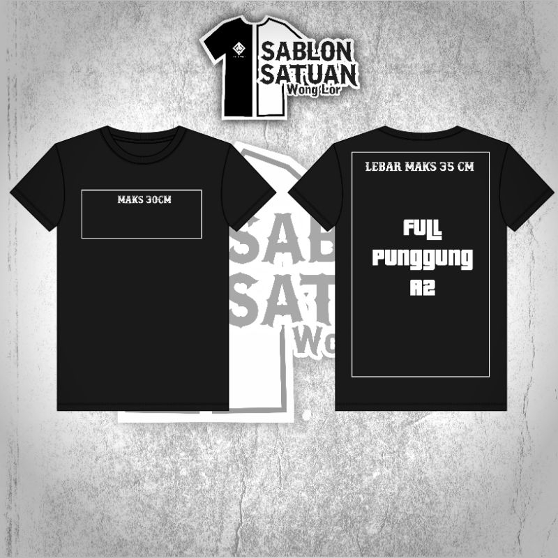 Jual SABLON KAOS SATUAN CUSTOM DESAIN BEBAS A2 FULL PUNGGUNG | Shopee Indonesia