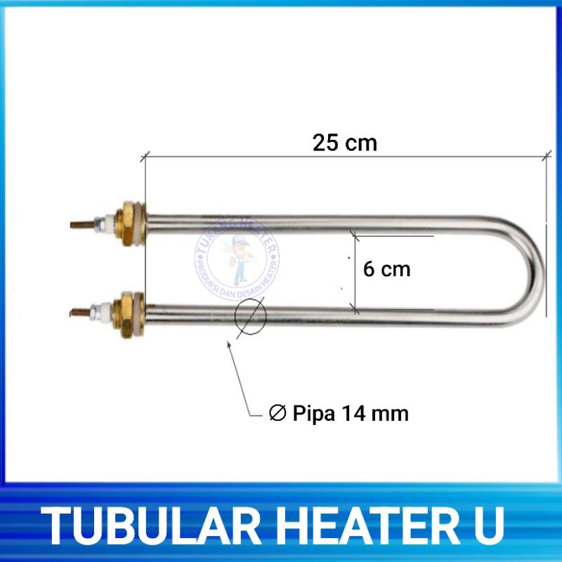 Jual Tubular Heater U Panjang 250 mm x ∅ Pipa 14 mm x 220 Volt x 1500 ...