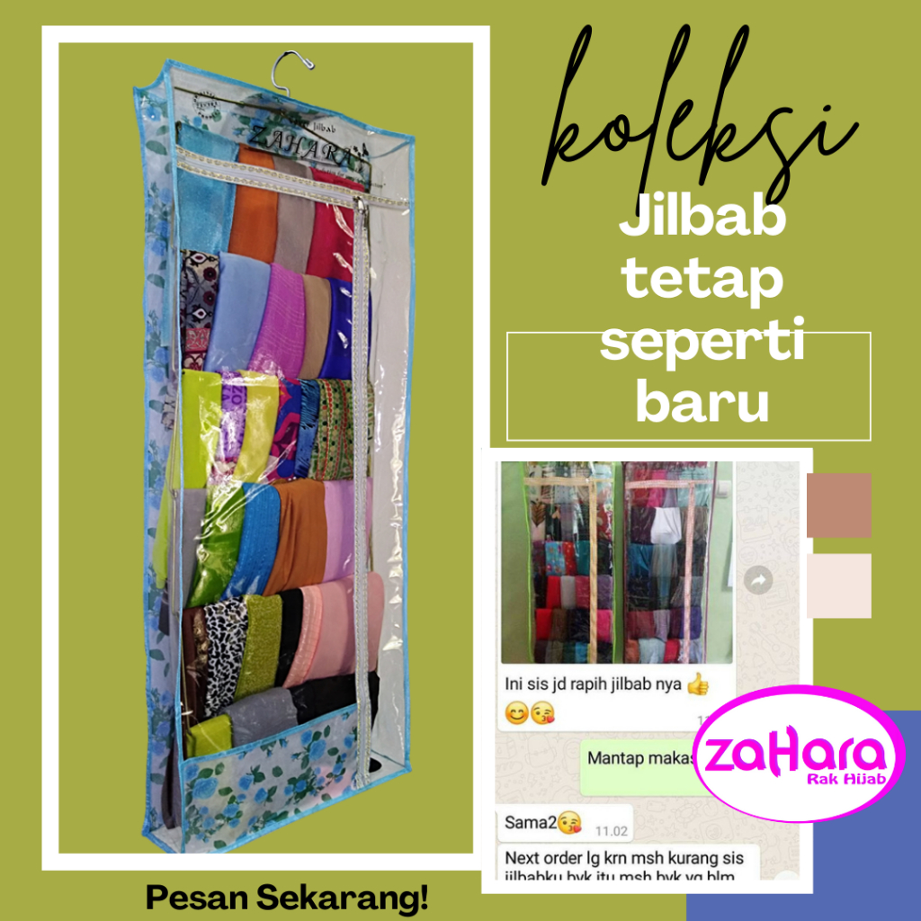 Jual ZAHARA [KUALITAS PREMIUM]RAK JILBAB JUMBO POLOS TEBAL | RAK HIJAB ...