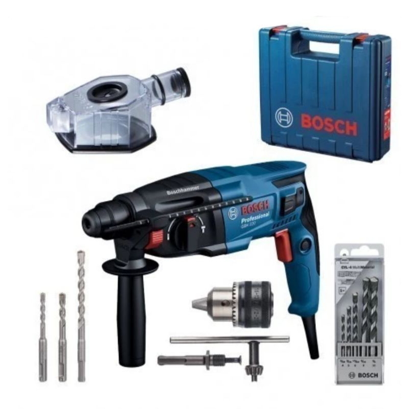 Jual Bosch GBH 220 Kit Set Bor Rotarry Hammer SDS 3 Fungsi Bor Listrik ...