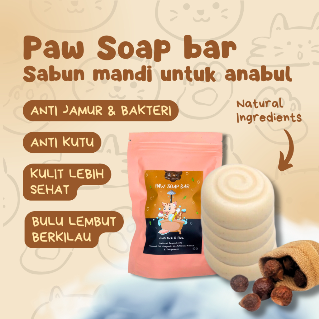 Jual Sabun Deterjen Batang Soap Bar Lerak Untuk Kucing Anjing Anti Tick ...