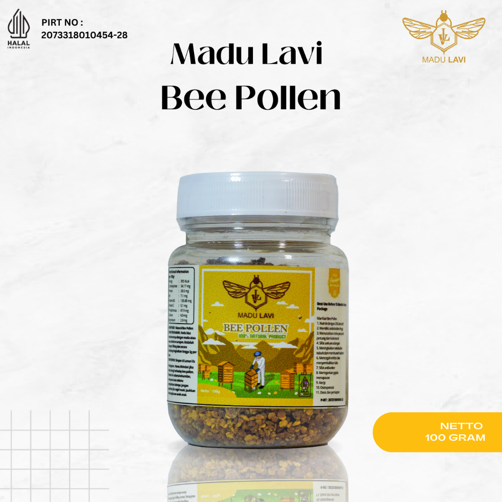 Jual Bee Pollen Madu Lavi Serbuk Sari dari Alam Kemasan 100gr | Shopee ...