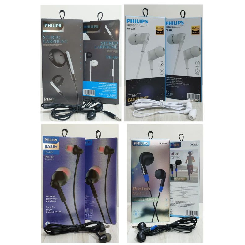 Jual New !! [ HF Earphone 4 Merek Philips ] + Witch Mic Super Bass ...