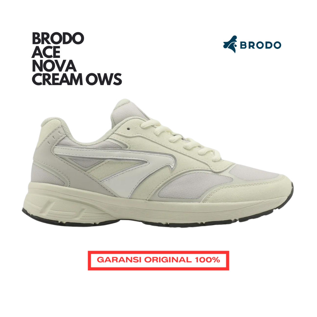 Jual BRODO - Sneakers Ace Nova Cream OWS | Shopee Indonesia