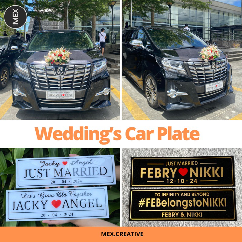 Jual AKRILIK PLAT NOMOR WEDDING | WEDDING CAR PLATE | Shopee Indonesia