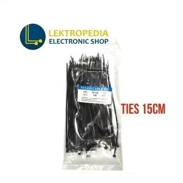 Jual Kabel Ties HITAM 15cm ANTEL isi 100 Tie Pengikat 15 cm 150mm tis ...