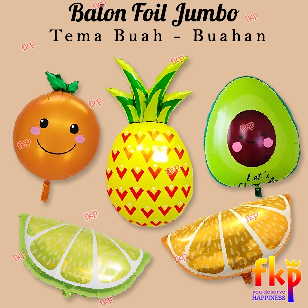 Jual Fun Kids Party Balon Foil Buah / Foil Balloon Fruit / Balon Tema ...