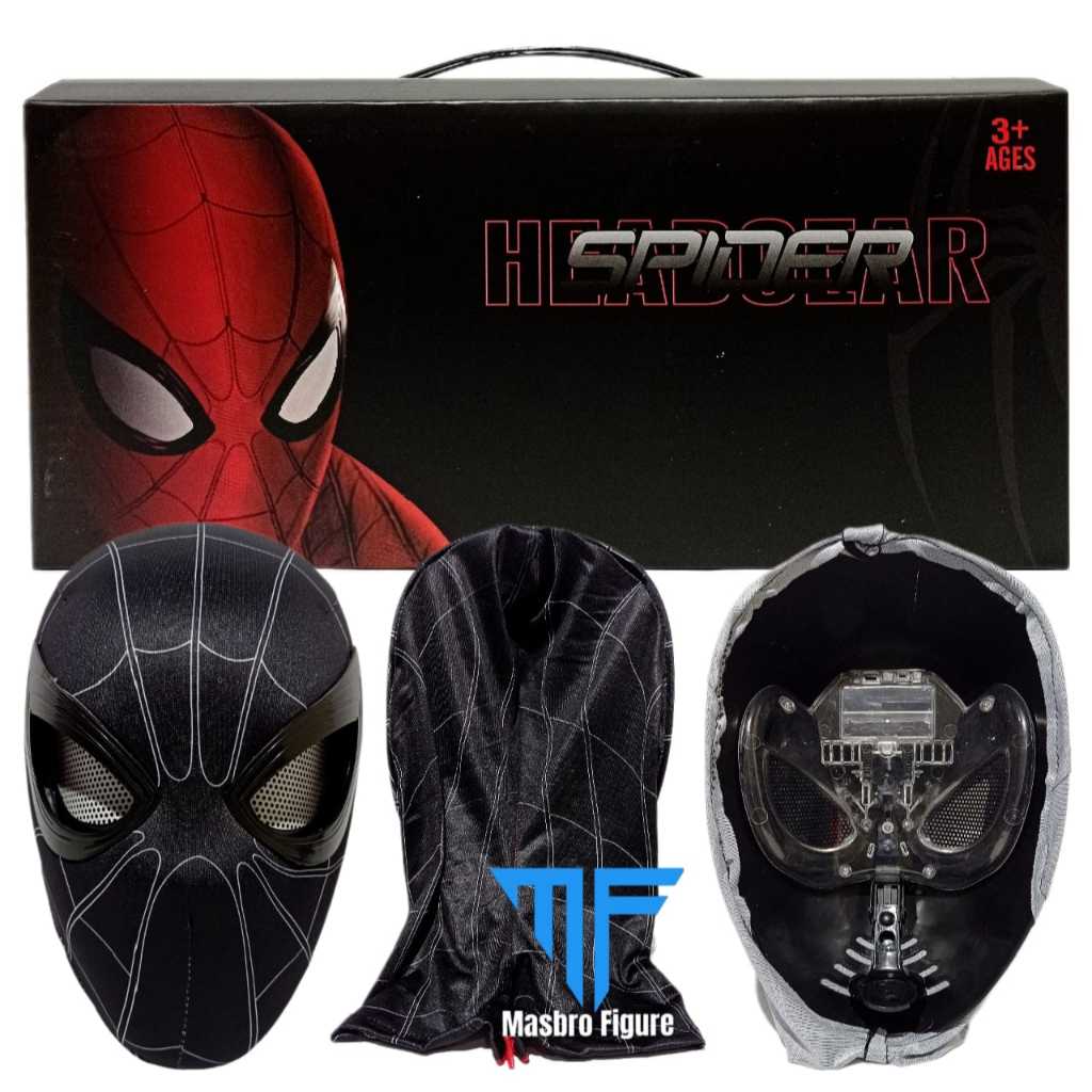Jual Topeng Spider-man Mask Cosplay Marvel Spiderman Black | Shopee ...