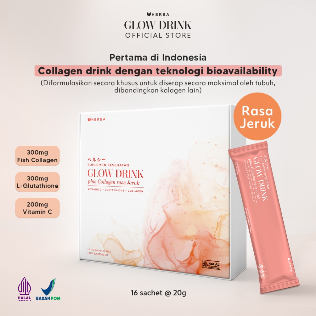 Jual Glow Drink Orange Flavour - Minuman Collagen-Infused, Rasa Jeruk ...