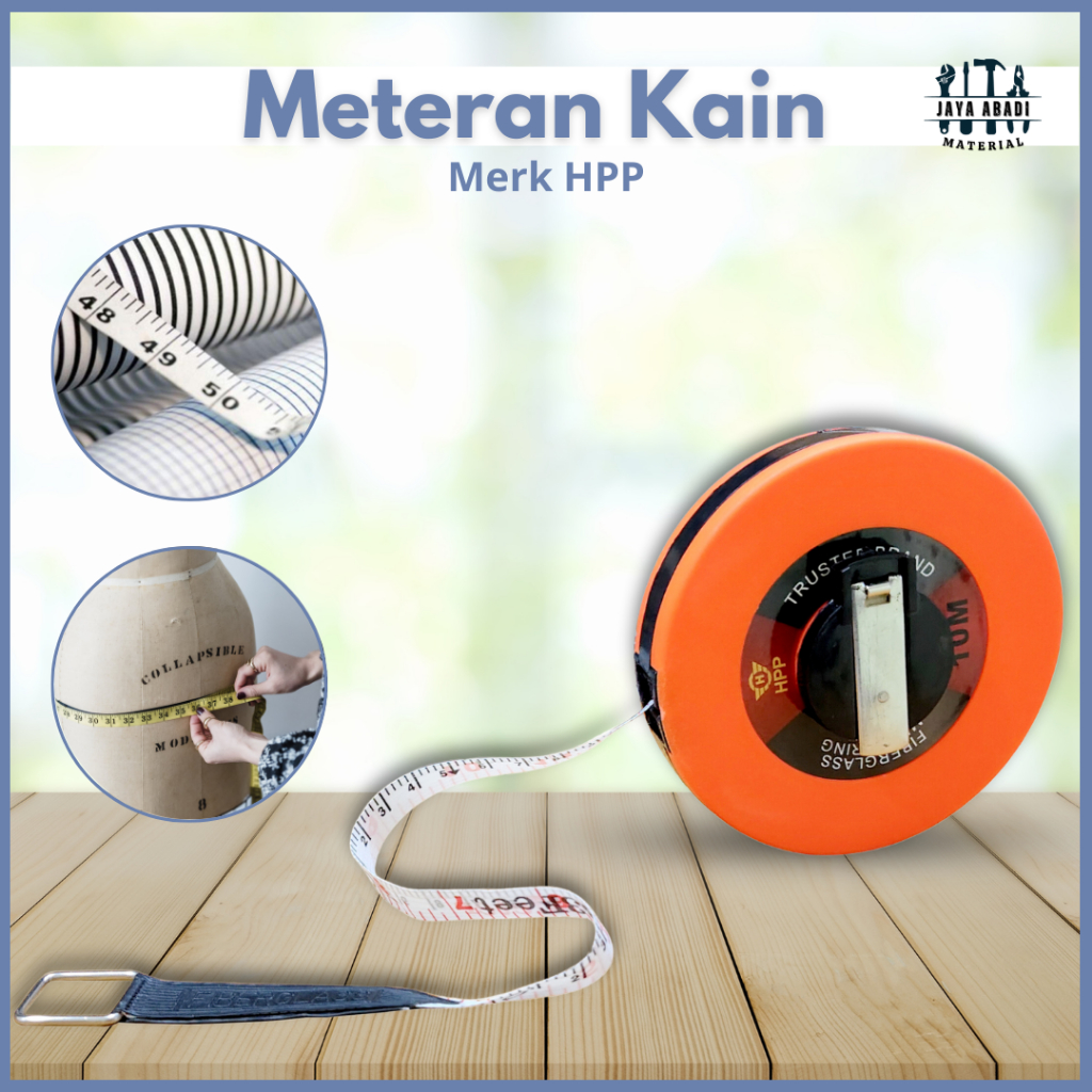 Jual [JAM] Meteran Roll Kain Fiberglass 10M 20M 30M 50M / Meteran ...