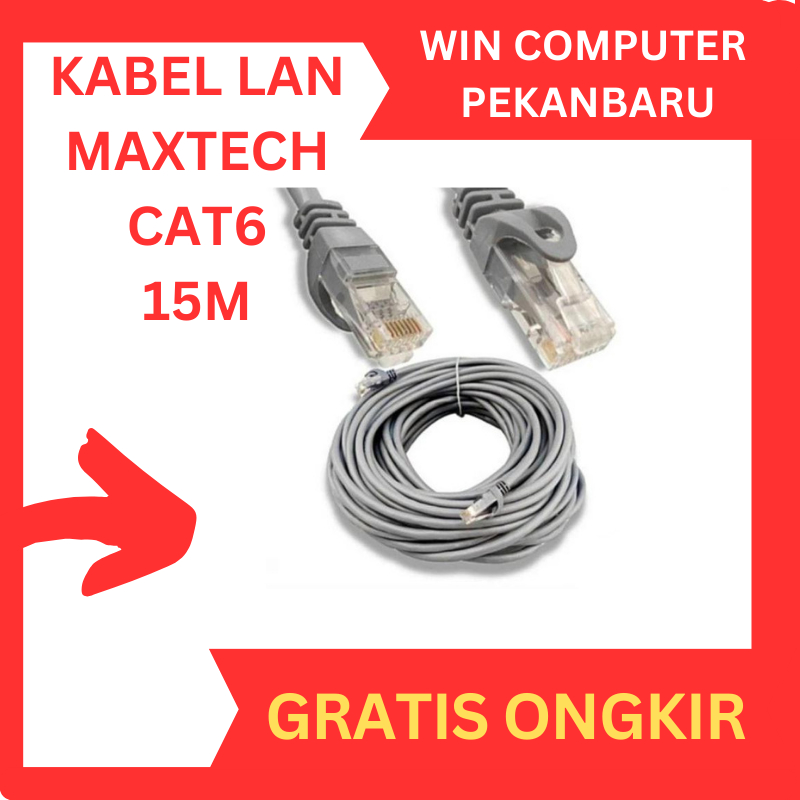 Jual KABEL LAN MAXTECH CAT6 15 METER UTP / Internet Jaringan Cat6 UTP 15METER | Shopee Indonesia