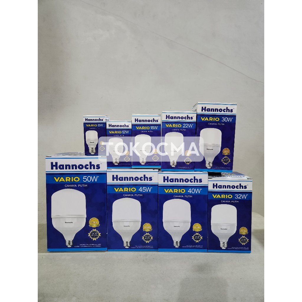 Jual Lampu LED Bohlam Capsul Vario 6w,12w,18w,22w,30w,32w,40w,45w,50w Hannochs Cahaya Putih ...