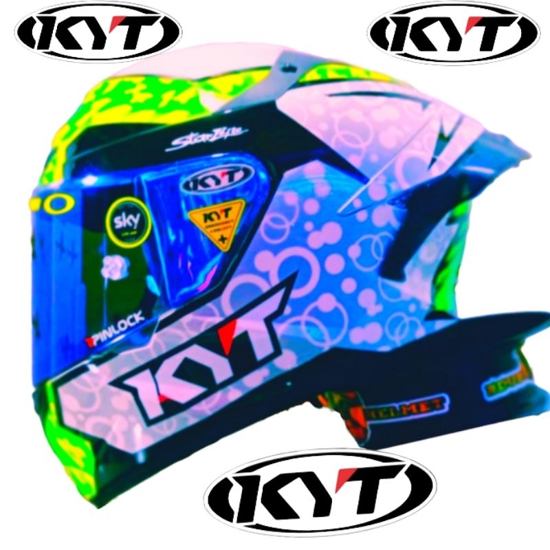 Jual HELM KYT TT COURSE MOTIF ARBOLINO PAKET GANTENG 100% ORI KYT BARU | Shopee Indonesia