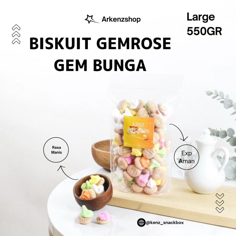 Jual Biskuit Gemrose Kue Jadul Kembang Gula (L) 550gr GemBunga Warna ...