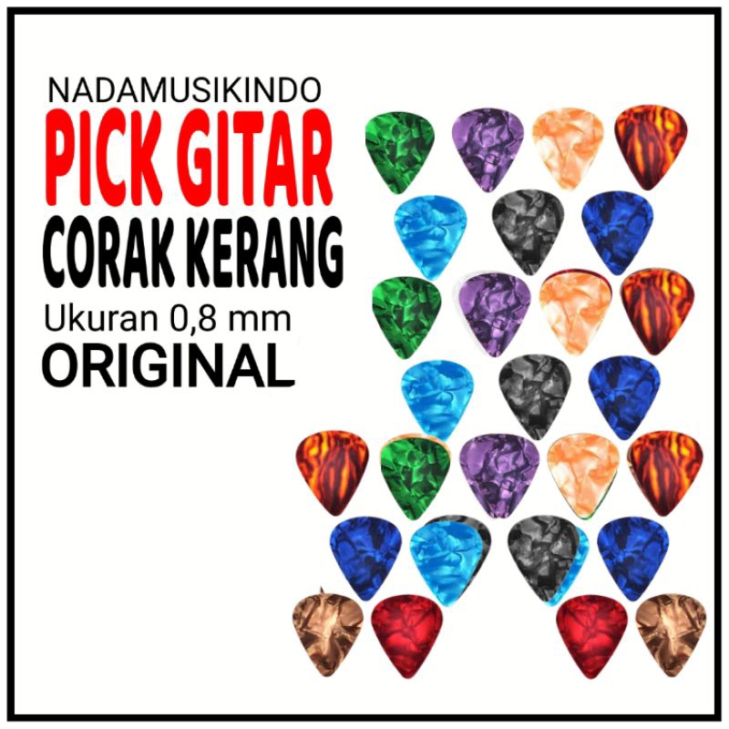 Jual PICK GITAR ELEKTRIK AKUSTIK CLEPER GUITAR KERANG CORAK ORIGINAL ...