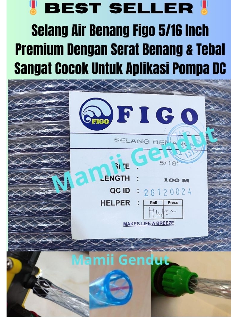Jual Selang Air FIGO Benang / Selang Nylon / Selang Hiprex Ukuran 5/16 ...