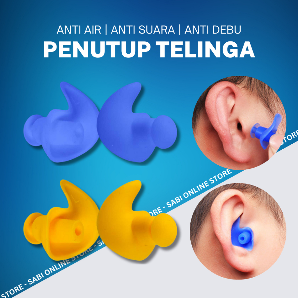 Jual PENUTUP TELINGA EAR PLUG RENANG ANTI AIR KONSER TIDUR BISING ANTI ...
