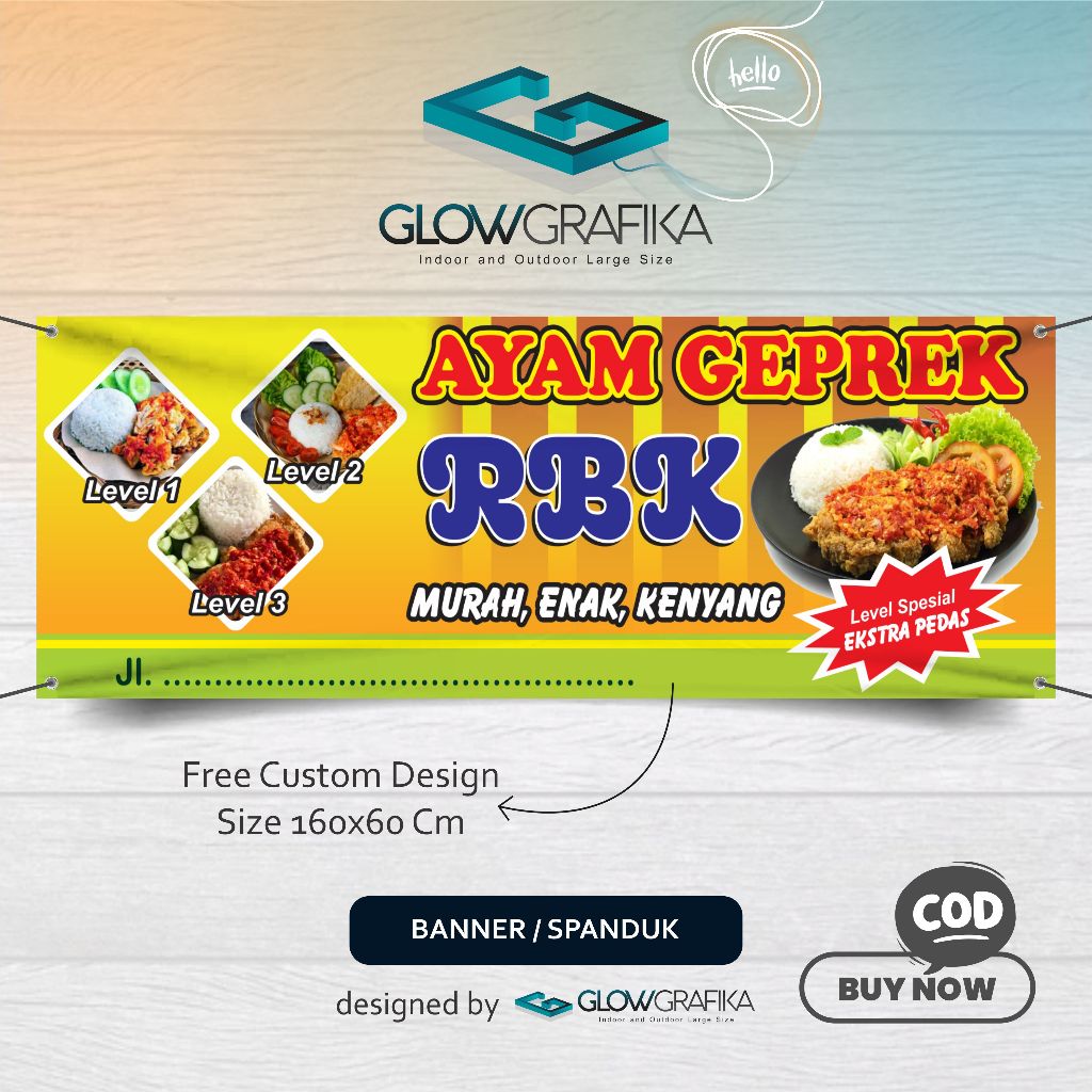 Jual Cetak Spanduk Banner Ayam Geprek | Shopee Indonesia