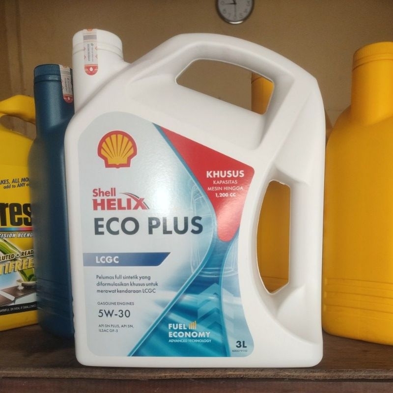 Jual Shell helix ECO PLUS 5W-30 full sintetik 1 galon 3 liter | Shopee ...